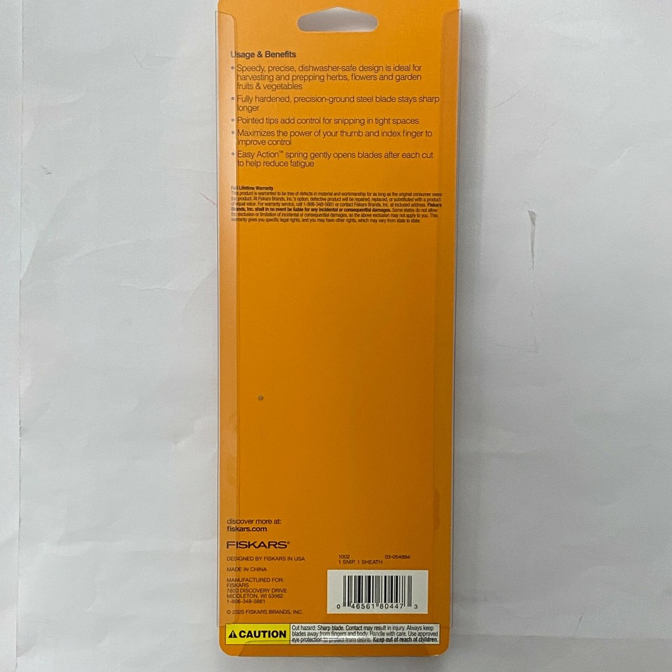 Fiskars Scissors Spring Action Herb & Floral Snips Stainless Steal ...