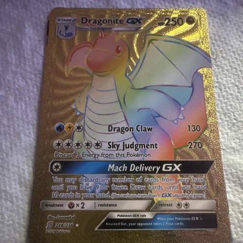 Dragonite Gx Gold Color Hp250 Dragon Claw💥Fan Art💥 NM | eBay