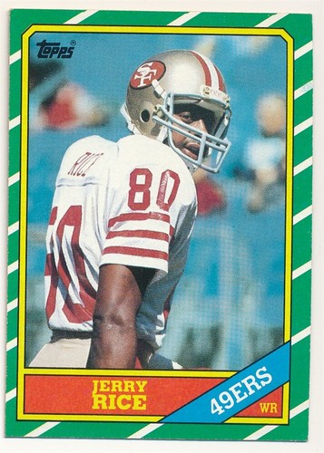 JERRY RICE 1986 TOPPS FOOTBALL #161 RC ROOKIE CARD SAN FRANCISCO 49ERS ...