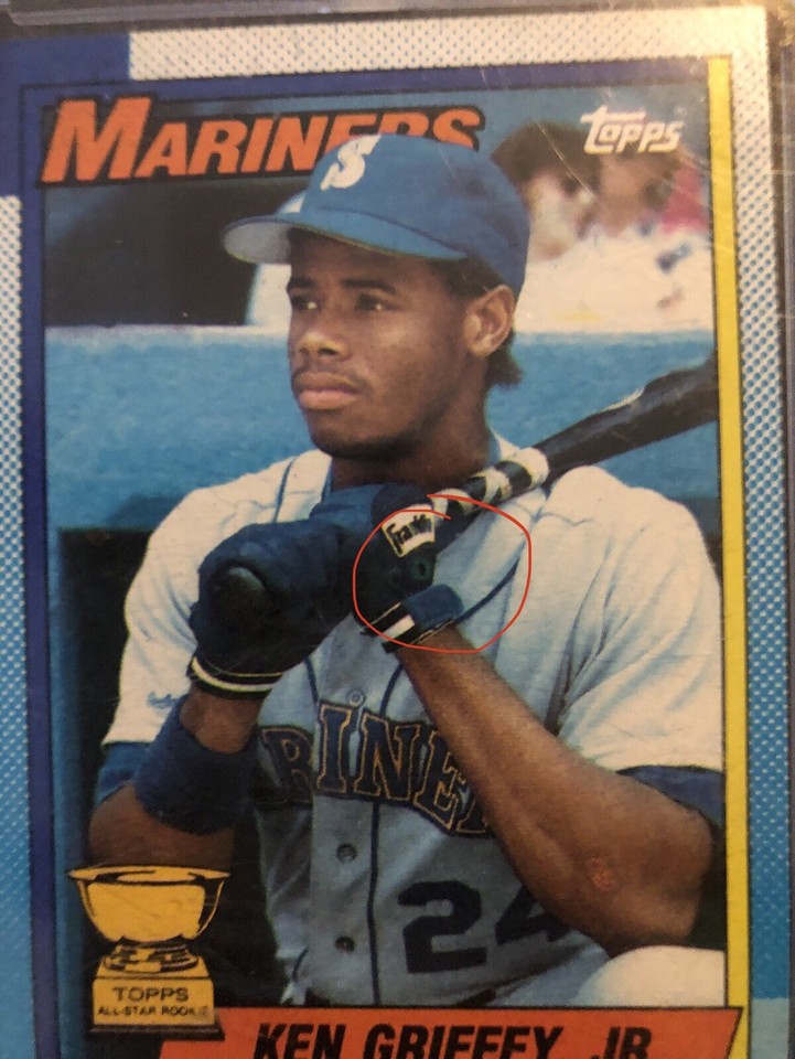 1990 Topps - Ken Griffey Jr #336. Error Card “Bullet Hole Error” 1/1 | eBay