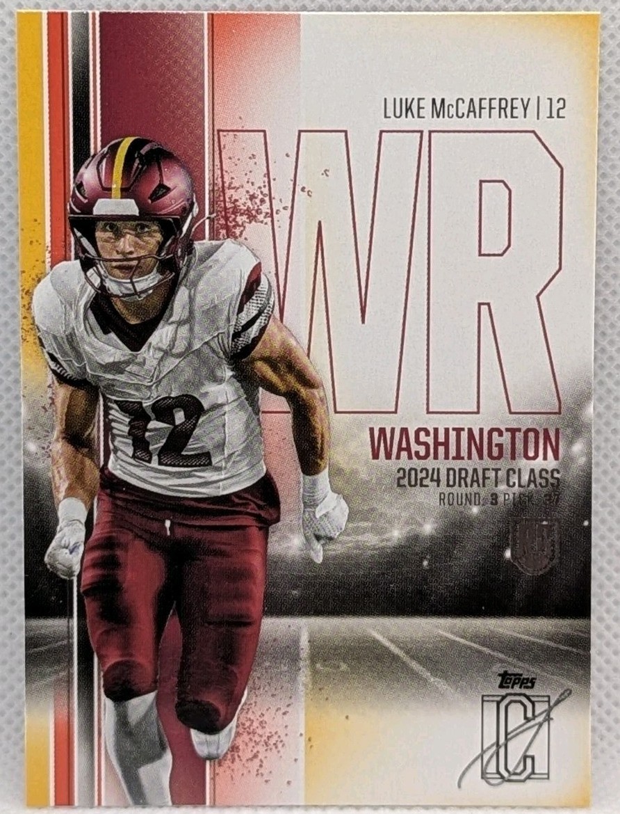 2024 Topps Signature Class - Rookies Luke McCaffrey #197 Red & Yellow ...