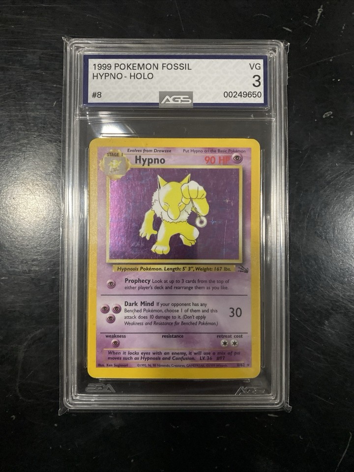 1999 Pokemon Fossil #8 Hypno-Holo AGS 3 Graded Pokémon Card | eBay