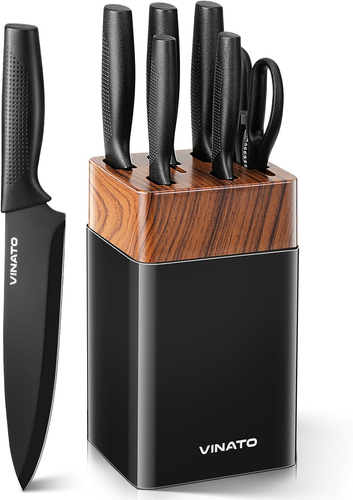 Set Coltelli Da Cucina, Coltelli Da Cucina Da 7 Pezzi Con Ceppo E ...