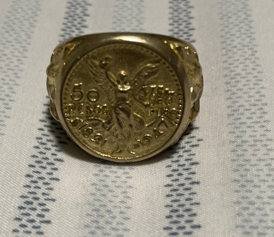 Gold colored Mexican 50 Pesos Centenario Ring (size 13) | eBay