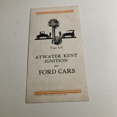 1923 Atwater Kent Mfg. Co. Ad: Type LA Ignition for Fords ...