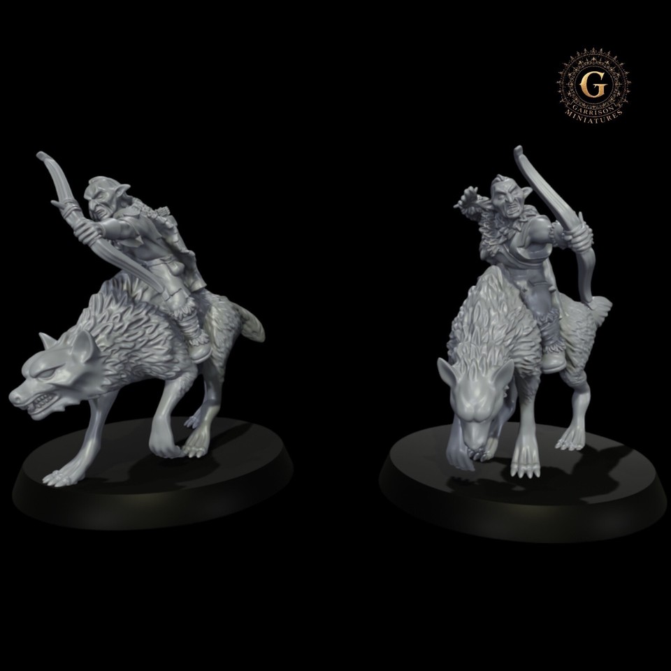 Orc Warg Riders X2 - 28mm ideal for MESBG, LoTR, Wargames & Collectors ...