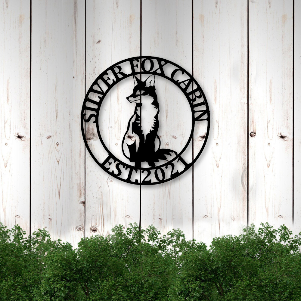 Personalized Fox Metal Sign, Fox Cabin Wall Art Decor Fox Sign | eBay