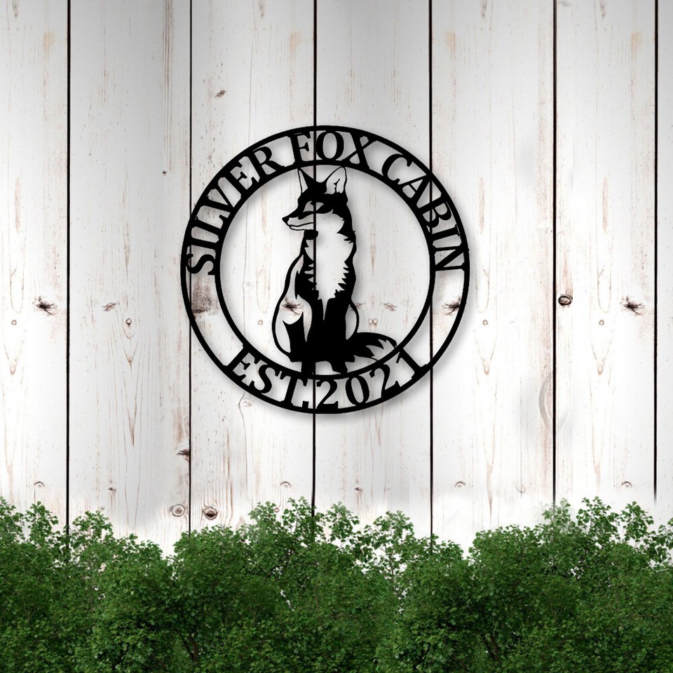 Personalized Fox Metal Sign, Fox Cabin Wall Art Decor Fox Sign | eBay