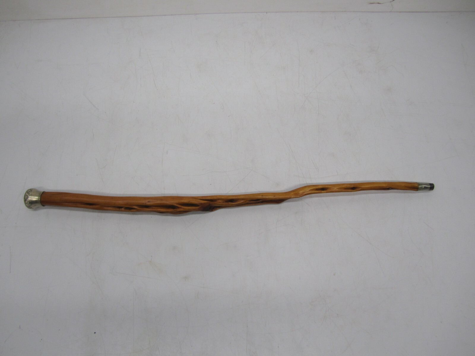 Antique 1890s Knobby Wood Cane Walking Stick Souvenir Engraved Silver ...