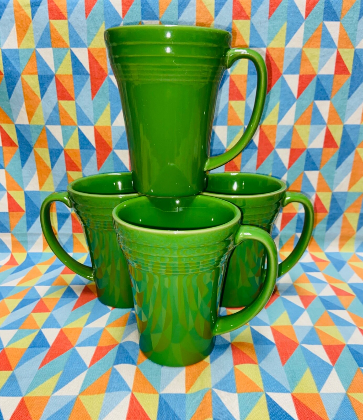 NEW set of 4 FIESTA bistro LATTE MUG 18 oz SHAMROCK GREEN FIESTAWARE ...
