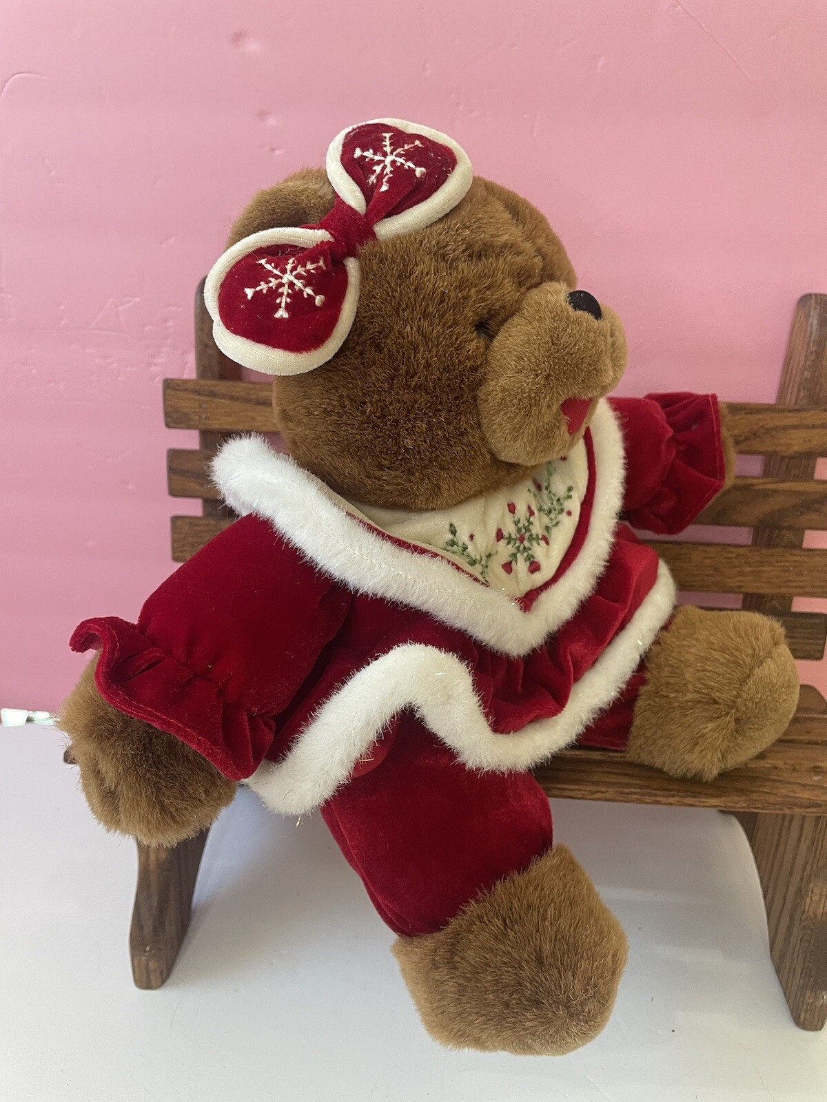 2004 Dan Dee Snowflake Teddy Plush girl 13" Christmas stuffed animal ...