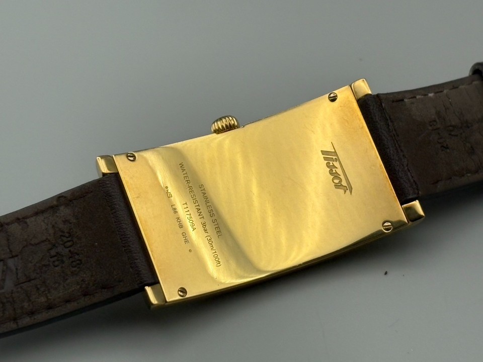 [Excellent] TISSOT Heritage T117509A Gold Dial Banana Quartz Men's ...