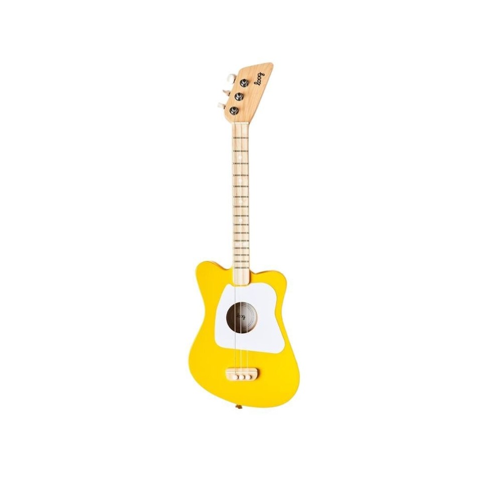 Loog Mini Acoustic Guitar 3-String Kids Beginner Guitar w/ Learning ...