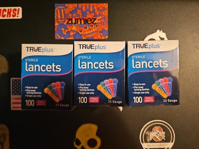 300 TRUE plus Diabetic Sterile Test Lancets, 33 Gauge, Fits Most ...