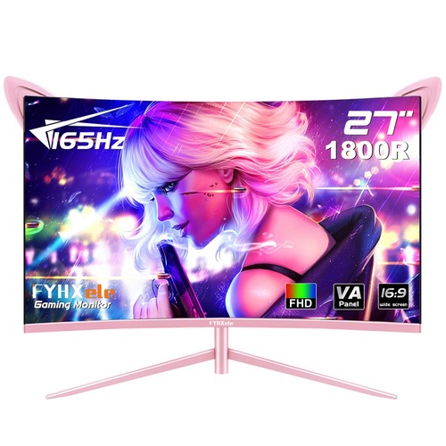 27 inch Gaming Monitor, 1800R Curved Gaming Monitor, FHD-1920X1080P ...