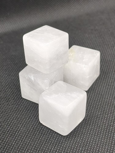 Set Of 4 GENUINE CRYSTAL Milky Quartz Ice Cubes | eBay