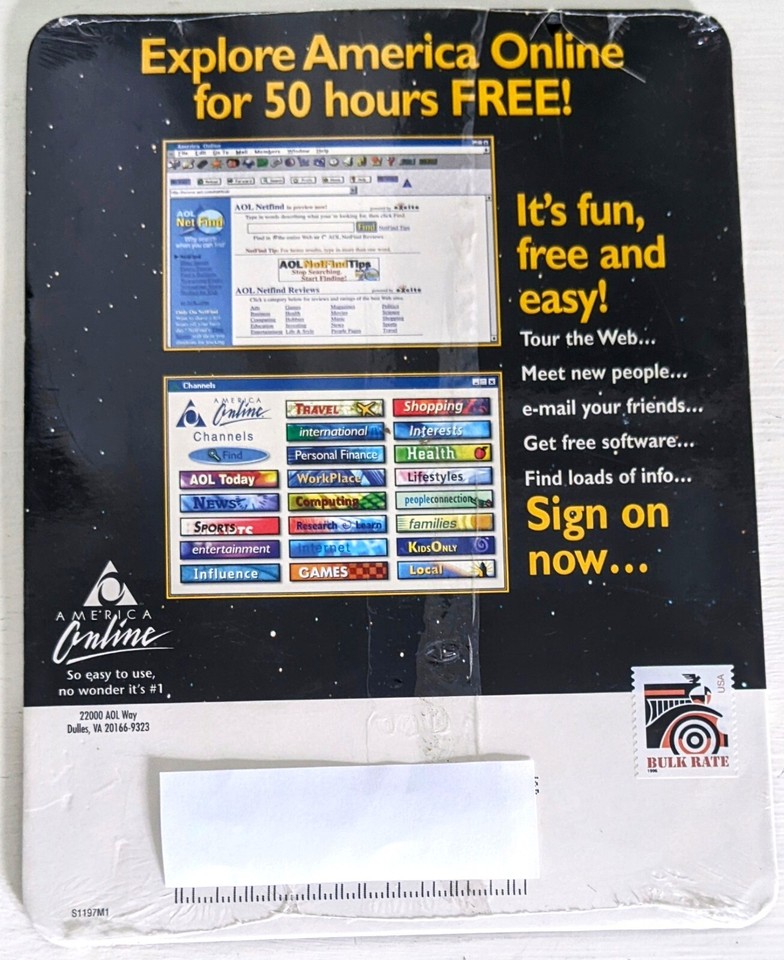 America Online Collectible v3.0 CD & Floppy Disk, 1997 Vintage AOL, New ...