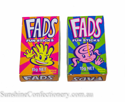 FADS FUN STICK LOLLIES - 12 packets - FYNA - loot bags Postage Included ...