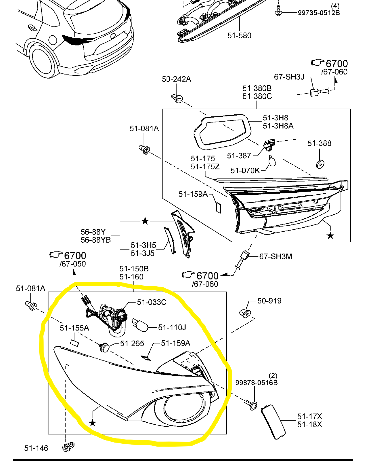 TK49513F0A+Genuine+Mazda+Lamp%28r%29+Trunk+Lid+Tk49-51-3f0a for sale ...