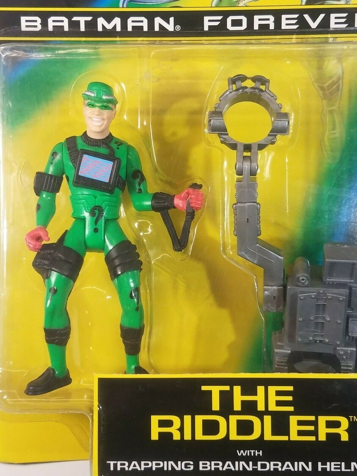 1995 Batman Forever The Riddler with Brain-Drain Helmet Jim Carrey MOC ...