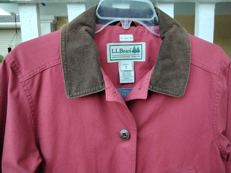 LL Bean Barn Coat Chore Jacket Adirondack Flannel Lined Womens Medium ...