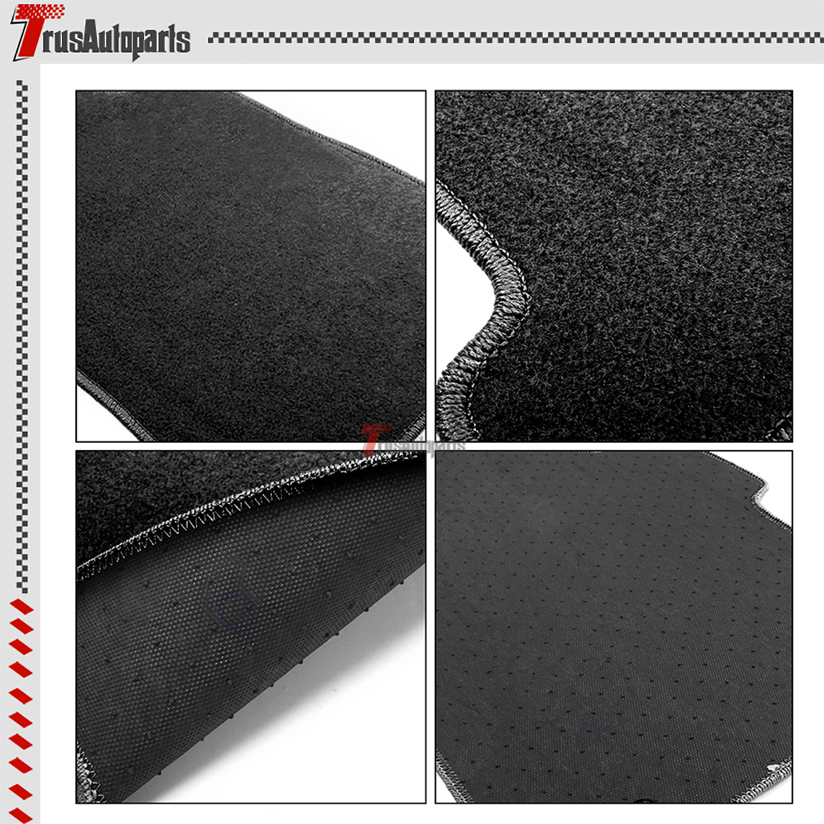 Fits 09-20 Nissan 370Z 2Dr Black Nylon Floor Mat Car Carpets Front 2Pcs ...