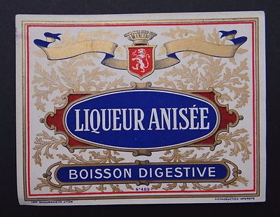 Old label LIQUEUR ANISEE digestive drink anise anise anise french label ...