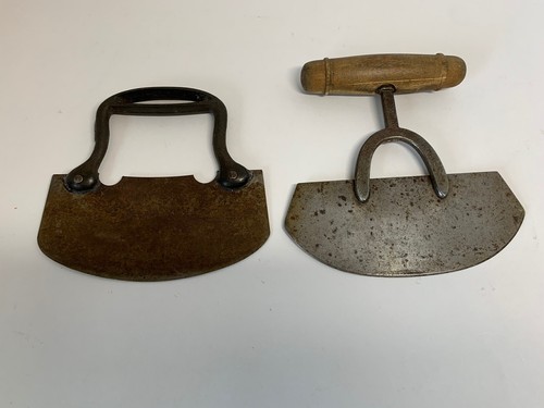 Antique Primitive Forged Food Chopper Dough Cutter Wooden &Metal Handle ...