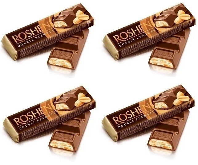 Set of 4 Bars Ukrainian Roshen Milk Chocolate Double Peanuts Sweet ...