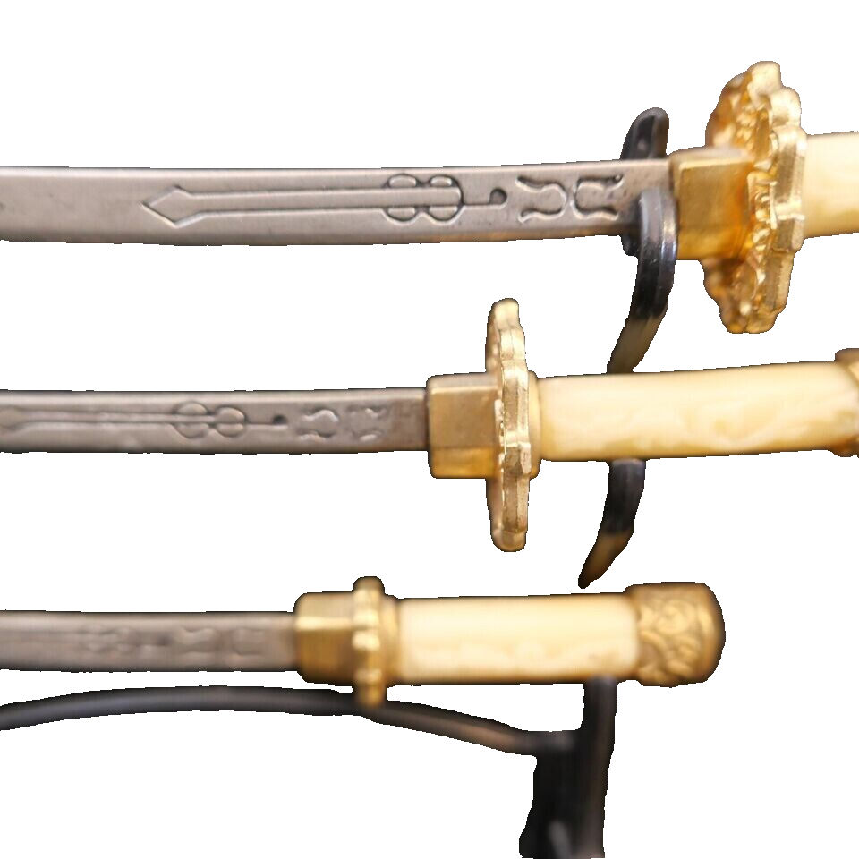 Miniature Metal Samurai Swords by Denix set of 3 w/ Display Letter ...