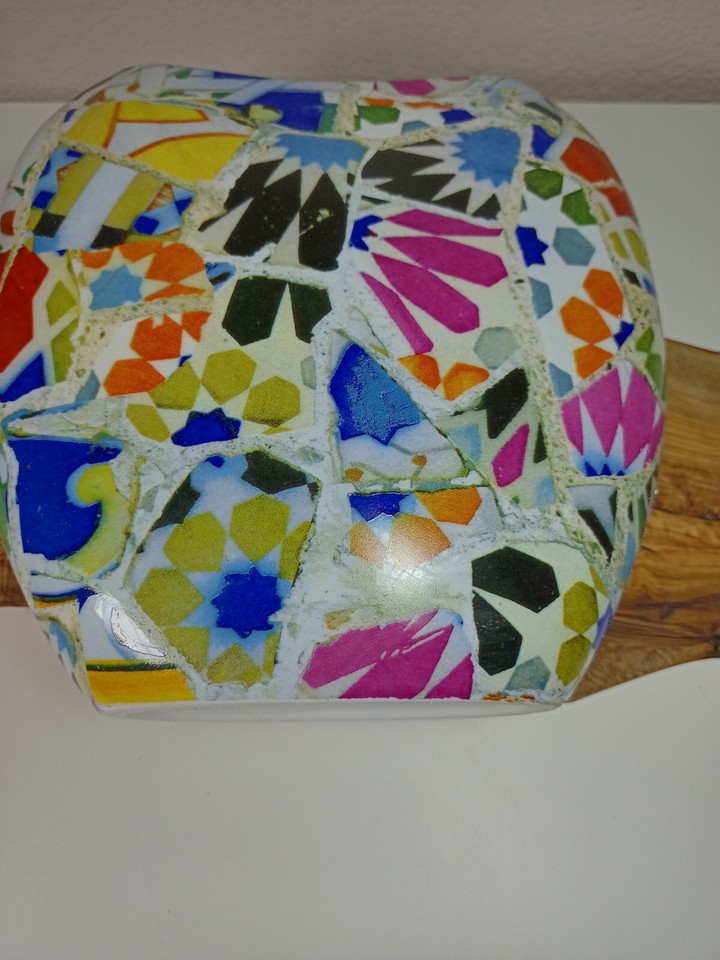 Porcelain Vase Mosaic Look Abstract Art Gaudi Inspired Shop In ...