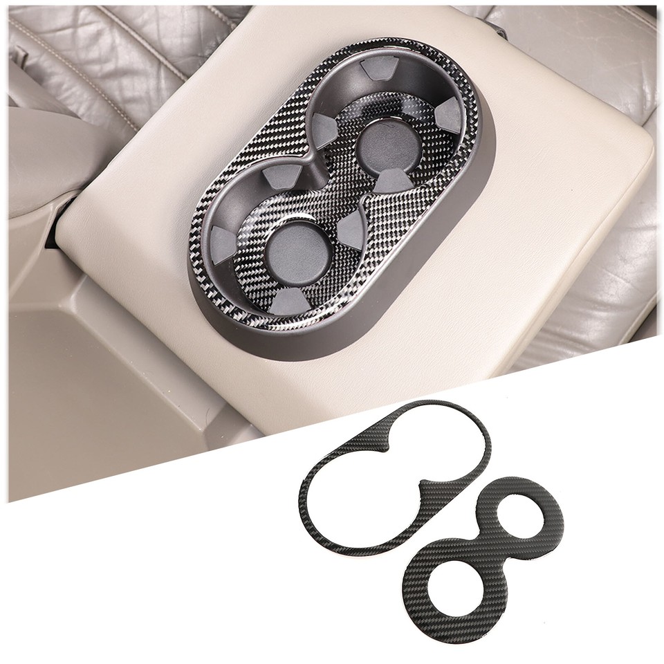 Carbon Fiber Rear Cup Holder Panel Trim Sticker For Hummer H2 2003-09 ...