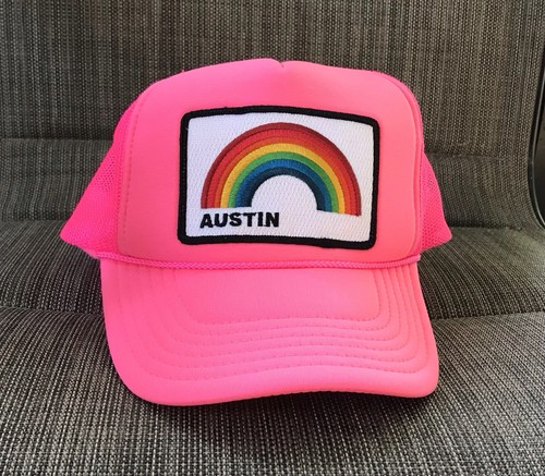 Aviator Nation Austin Texas Rainbow Hot Pink Trucker Rope Snapback Hat ...