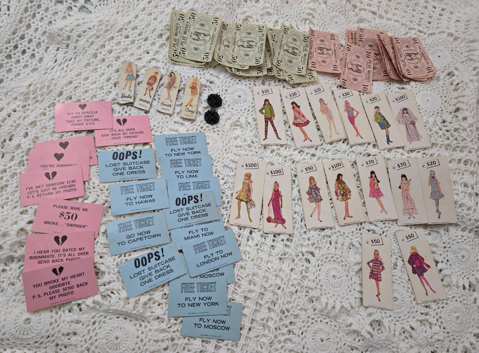 Mattel Barbie World Of Fashion Round The World Molded Board Game 1967 ...