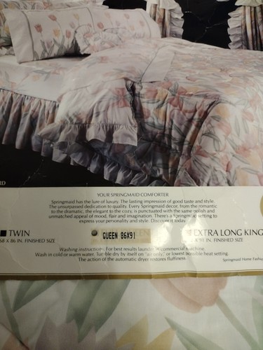 Vintage Springmaid Comforter Queen Size Reversible Morning Tulips ...