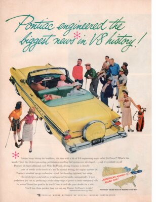 Vintage Print advertisement ad Car PONTIAC 1957 engineered the biggest ...