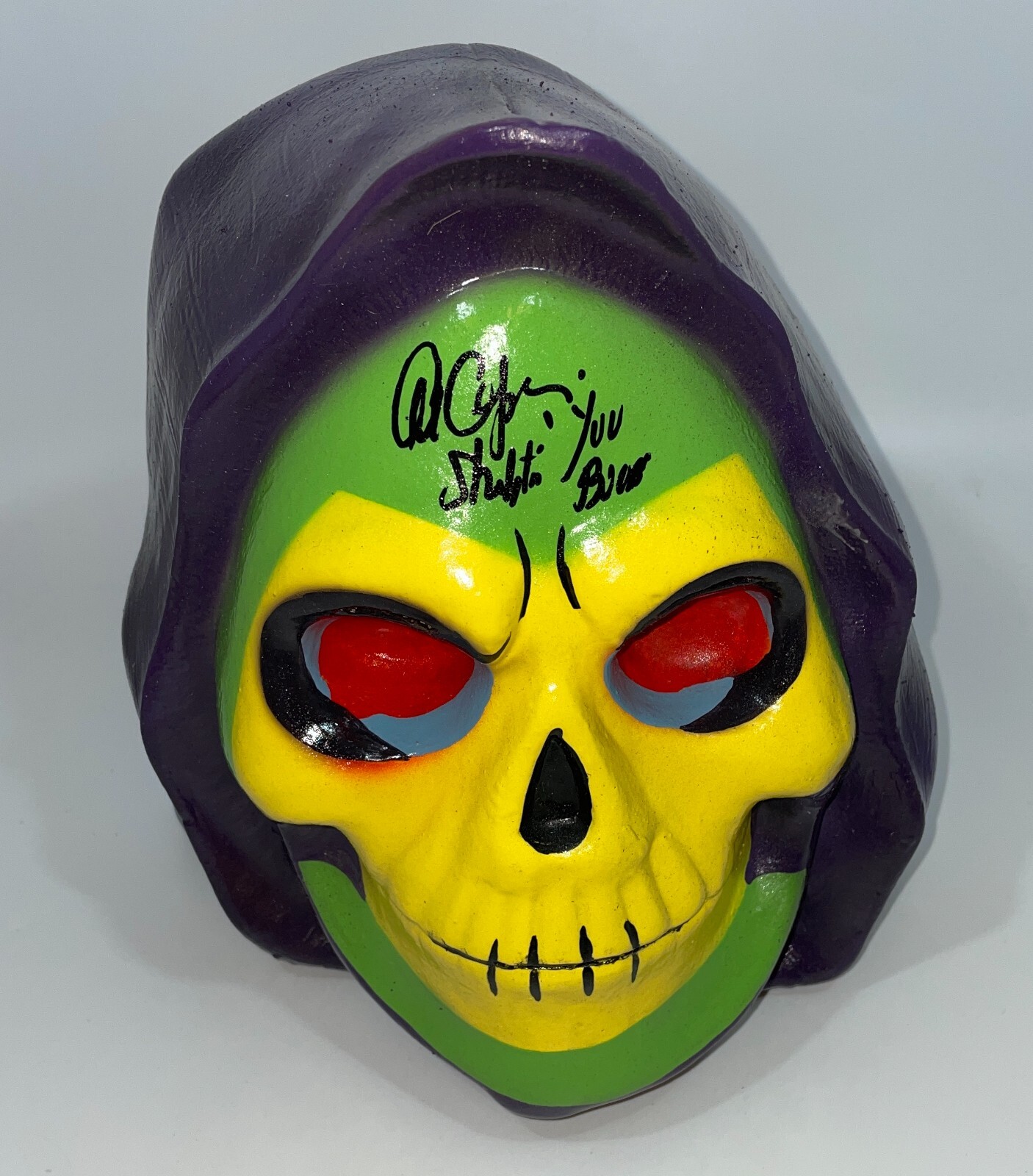 ALAN OPPENHEIMER Signed SKELETOR Latex MASK MASTERS OF THE UNIVERSE JSA ...