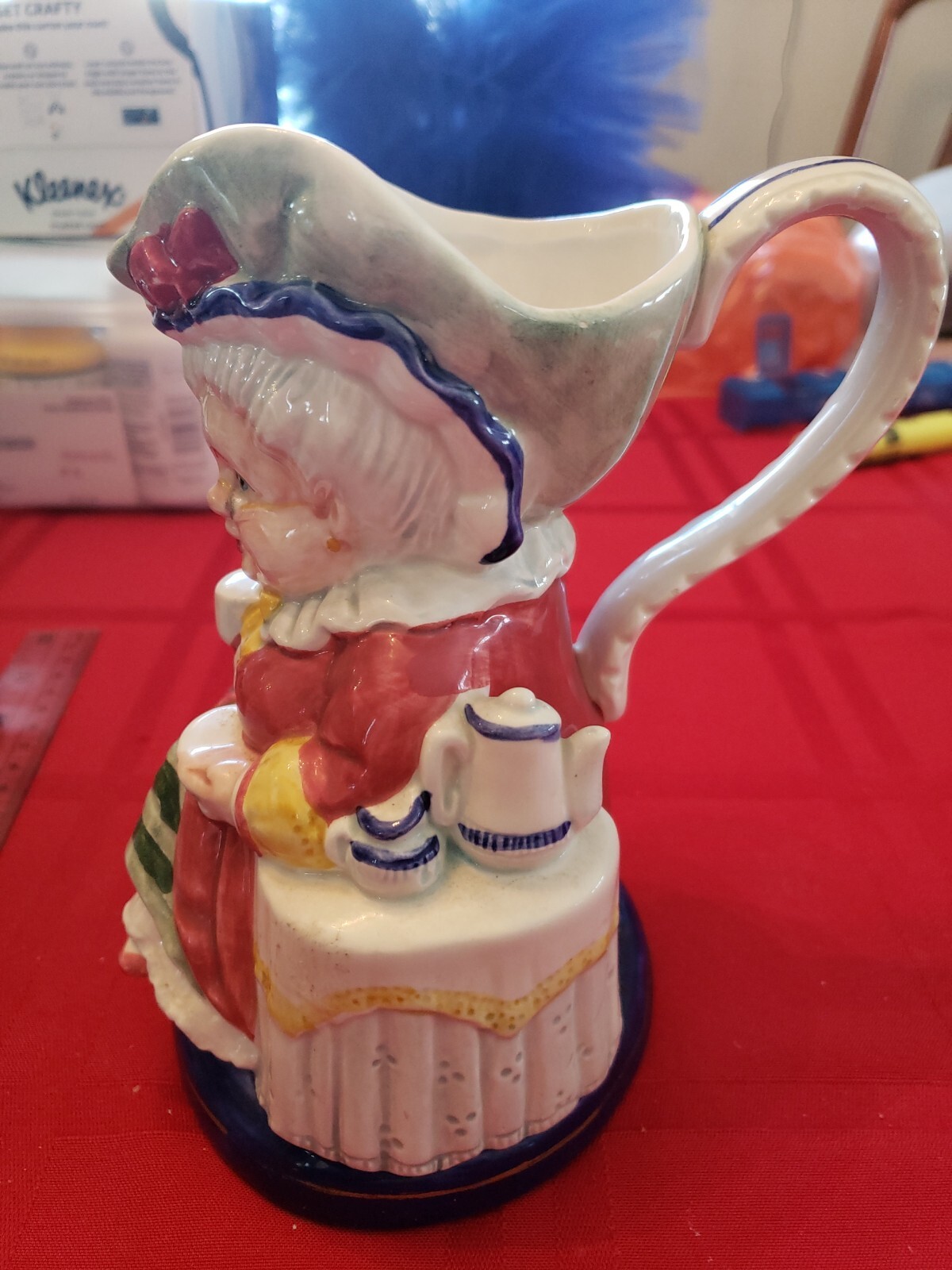 Large Toby Jug, Gravy Pitcher, 6 1/2 inches tall lady drinking tea | eBay