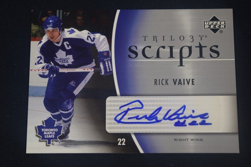 Rick Vaive 2006-07 Upper Deck Trilogy Scripts Autograph Signature | eBay