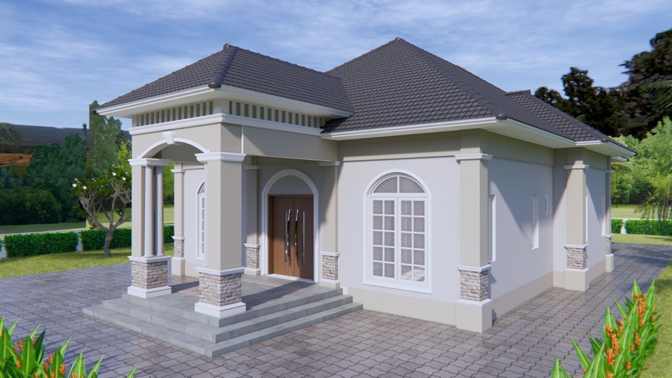 33x54 feet House Plan 10x16 meter 3 Beds 4 Baths Hip Roof PDF & (A4 ...