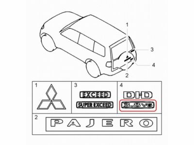[NEW] JDM Mitsubishi PAJERO V9# Emblem Rear "3.8 V6" Genuine OEM | eBay