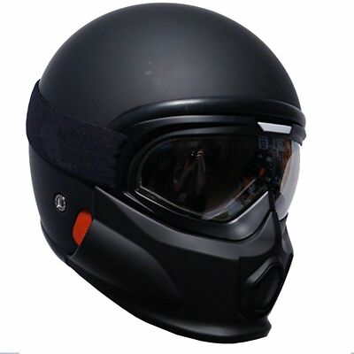 VIPER RS07 F07 Trooper Motorbike Open Face Motorcycle Helmet Matt Black ...