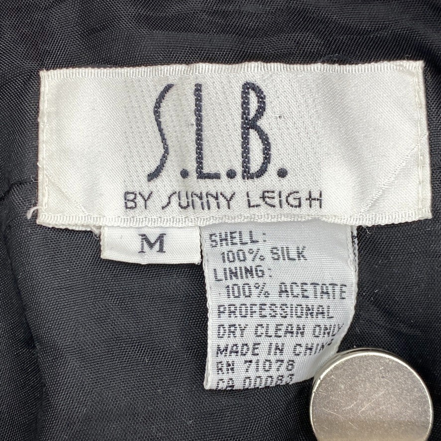 Vintage SLB Sunny Leigh Silk Jacket Womens Medium Red… - Gem