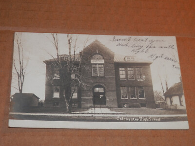 COLCHESTER IL - 1907 REAL PHOTO POSTCARD - HIGH SCHOOL - MCDONOUGH ...