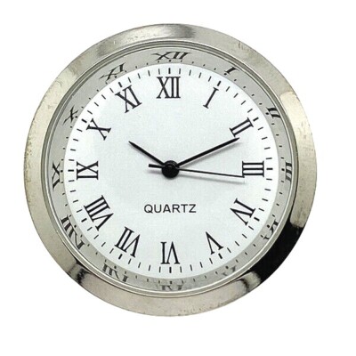 Quartz Bezel Clock Watch Movement Insert Silver With Roman Numerals ...