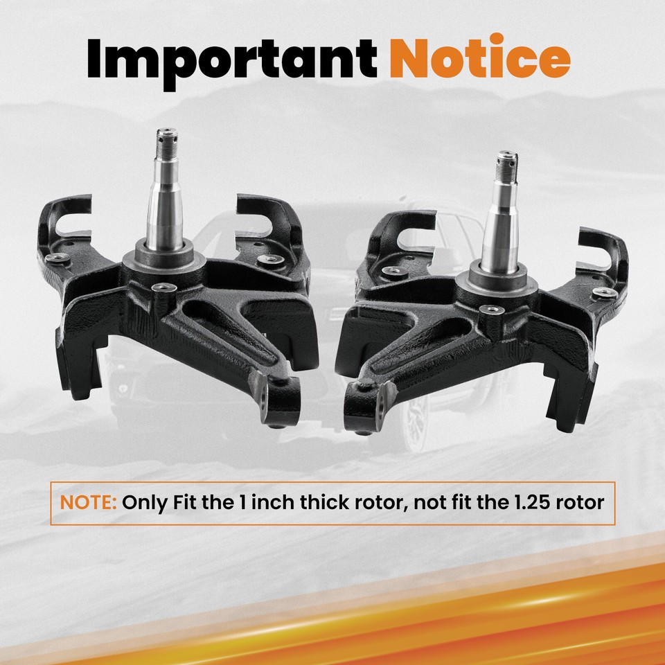 3" Drop Lowering Spindles Kit W/ 1" Thick Rotor For Chevy C10 GMC C15 ...