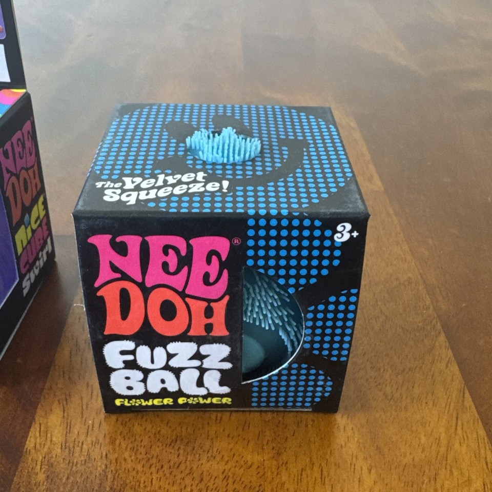 Lot Nee Doh NeeDoh Fuzz Ball Flower Power,Nice Cube Swirl Squish Purple ...