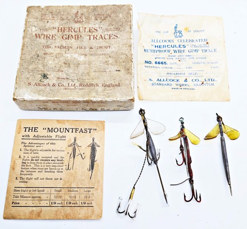 Allcocks Dead Bait Spinner Lures In Hercules Gimp Trace Box With Insert ...