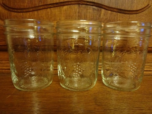 Vintage Ball 1/2 Pint Jar - Clear Glass Made in USA Fruit/Jelly Jar (3 ...