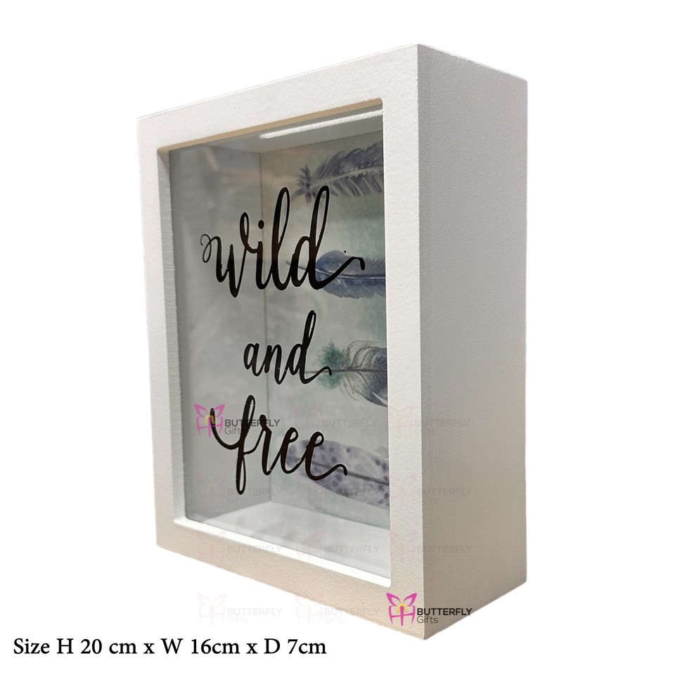 Wooden Money Box Frame Glass Coins Notes Savings Piggy Bank Ceramic ...